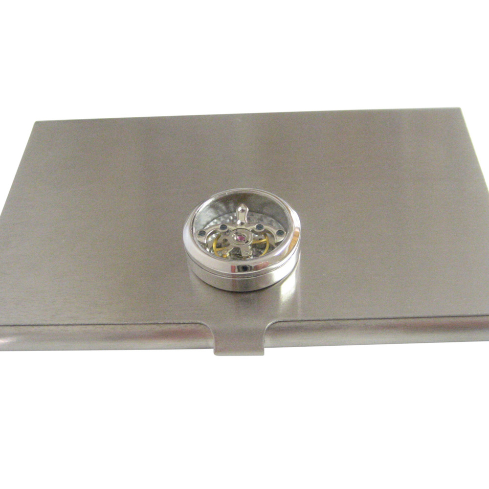 Round Watch Gear Design Business Card Holder - Gem